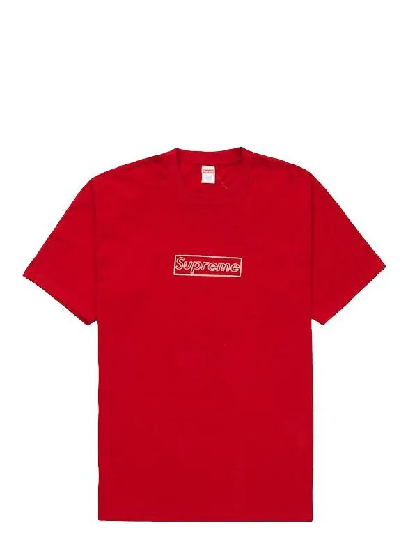 Supreme Kaws Chalk Logo Tee Shirt - Red