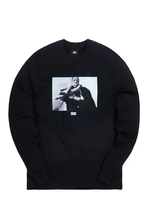 Kith X Biggie Gimme The Loot Long Sleeve Tee Shirt - Black
