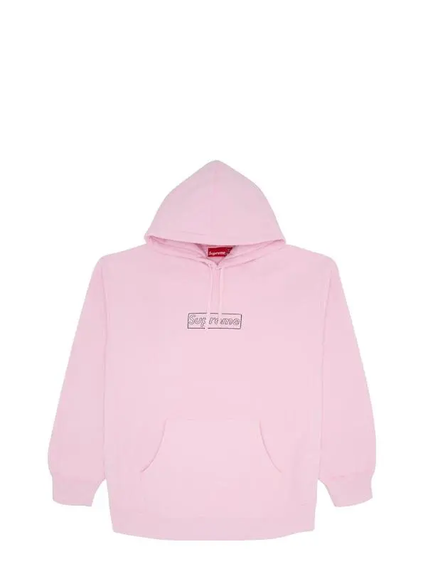 Supreme Kaws Chalk Logo Hooded Sweatshirt - Light Pink
