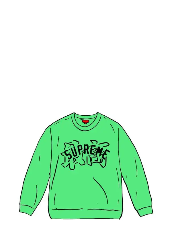 Supreme Kanji Logo Crewneck Sweatshirt - Bright Green
