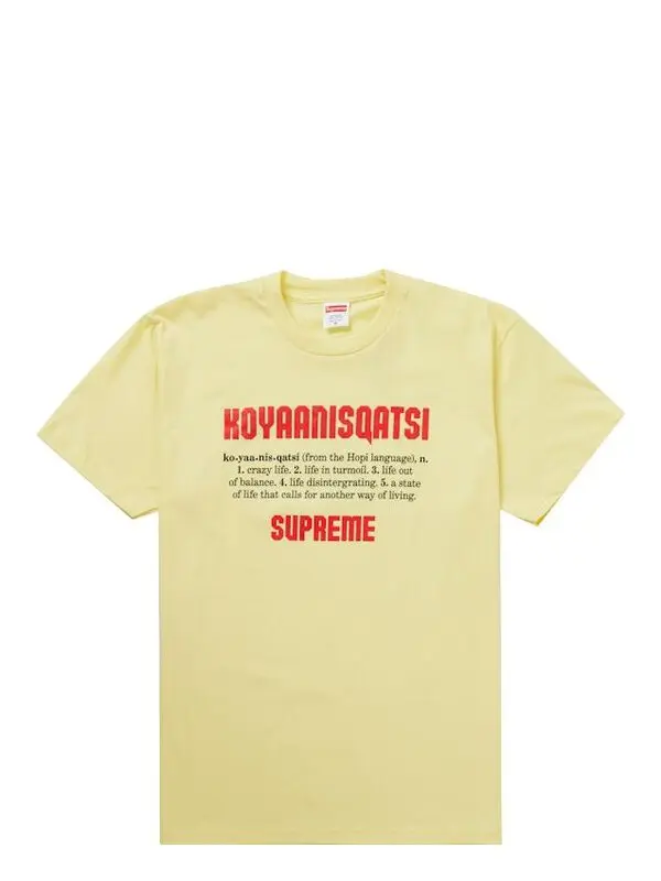 Supreme Koyaanisqatsi Tee Shirt - Pale Yellow
