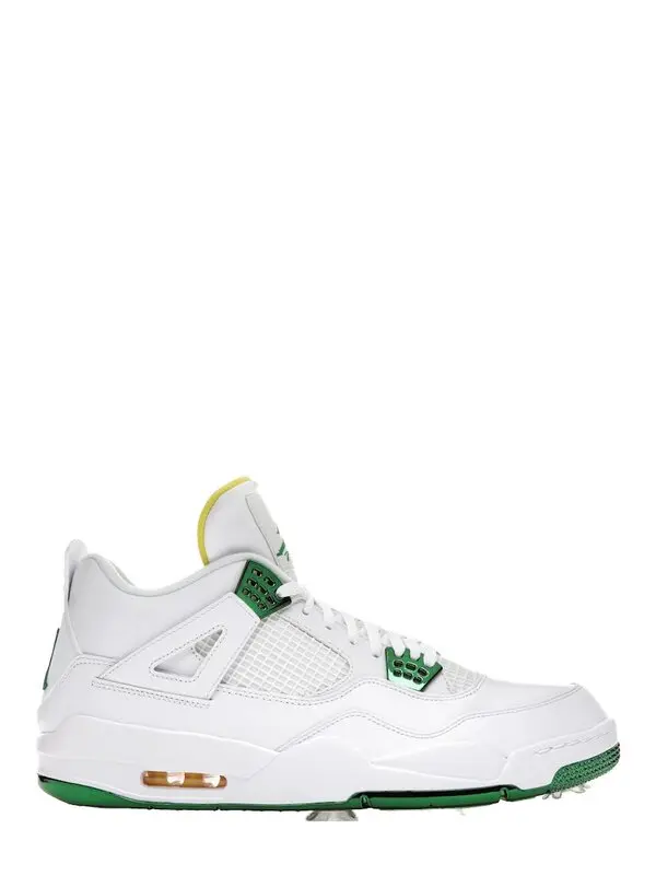 JORDAN 4 Retro Golf Sneakers - White/metallic Green/tour Yellow