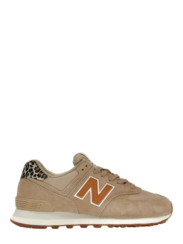 NEW BALANCE 574 Leopard Print Sneakers - Mindful Grey/tobacco/white