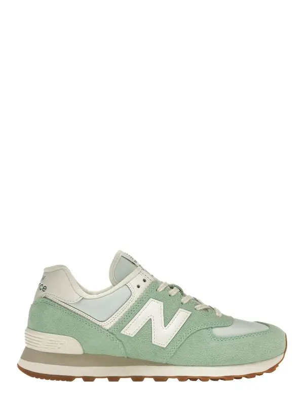 NEW BALANCE 574 Lace Up Sneakers - Turquoise Green/white/gum