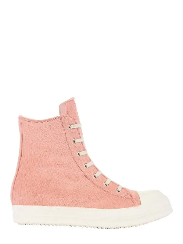 Rick Owens Strobe High Pony Hairin Sneakers - Dusty Pink/milk
