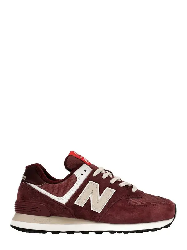 NEW BALANCE 574 Suede Sneakers - Maroon/grey