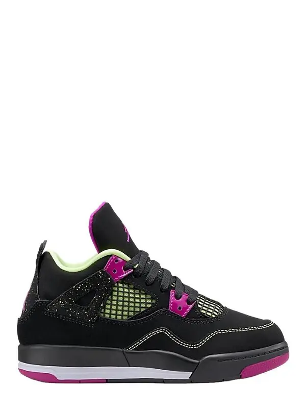 JORDAN 4 Retro Sneakers - Black/liquid Lime/white
