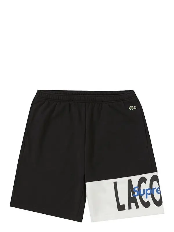 Supreme Lacoste Logo Panel Sweatshort - Black