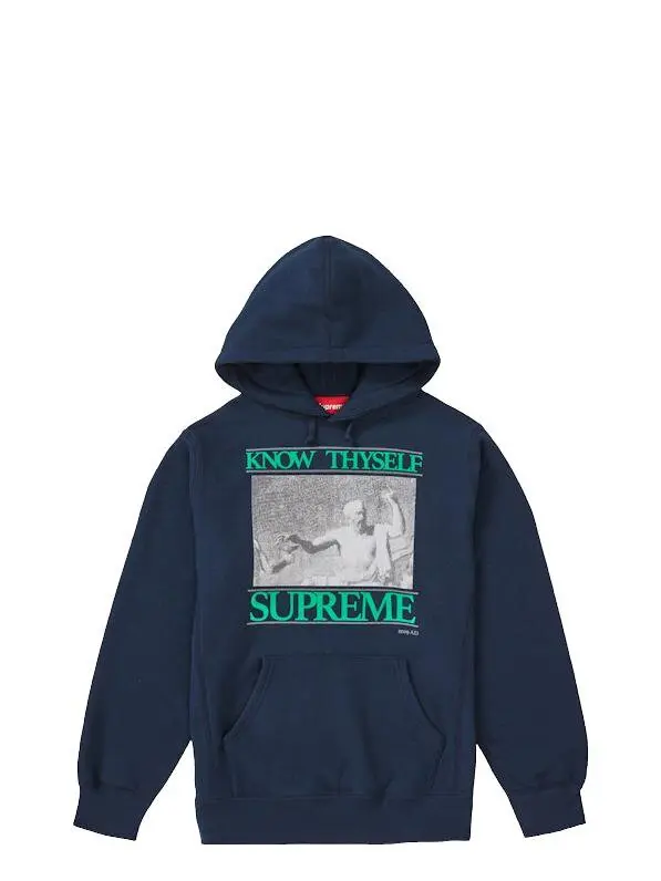 Supreme Know Thyself Hooded Sweatshirt - Navy Blue