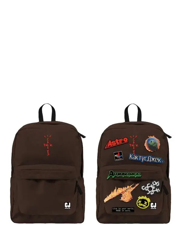TRAVIS SCOTT Cactus Jack Backpack With Patch Set - Brown