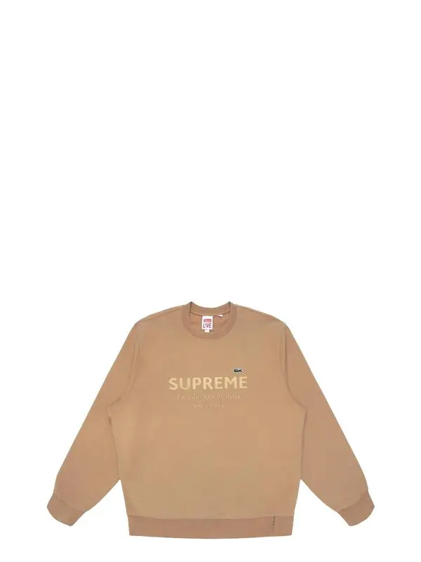 Supreme Lacoste Crewneck Sweatshirt - Light Brown