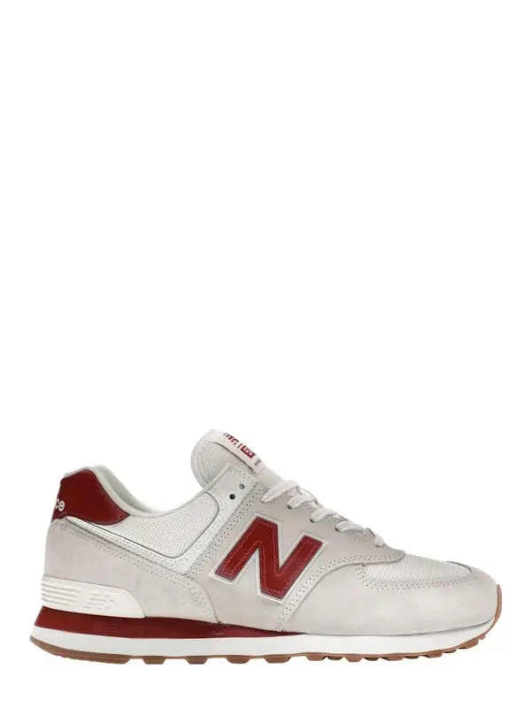 NEW BALANCE 574 Sneakers With Gum Sole - White/grey/red
