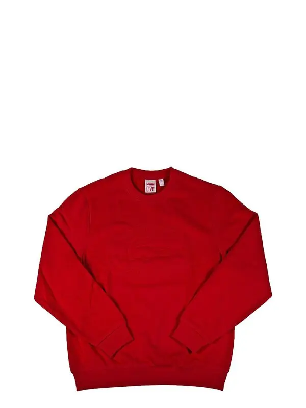 Supreme Lacoste Pique Crewneck Sweatshirt - Red