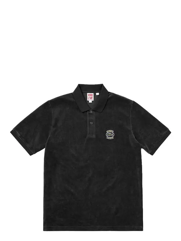 Supreme Lacoste Velour Polo Shirt - Black