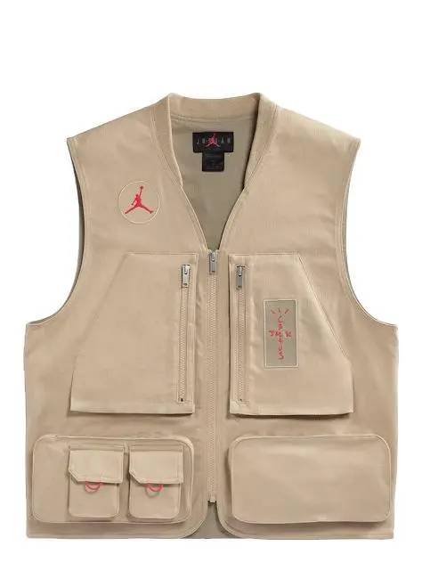 TRAVIS SCOTT Cactus Jack X Jordan Utility Vest - Desert/khaki/university Red
