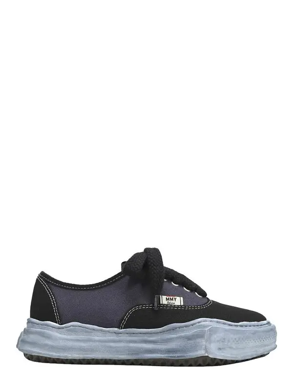 Mihara Yasuhiro Baker Og Sole Over-dyed Canvas Low-top Sneakers - Black/navy Blue