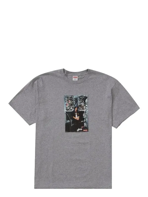 Supreme Lady Pink Tee Shirt - Heather Grey