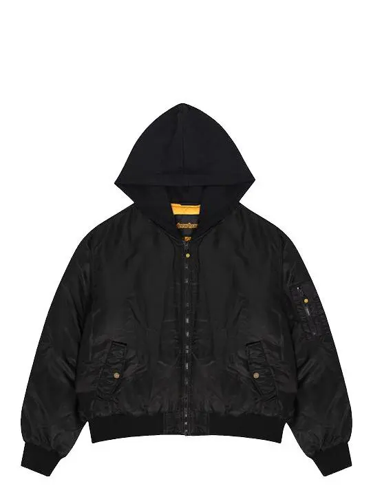 Drew House Mascot Hooded Bomber Jacket - Black