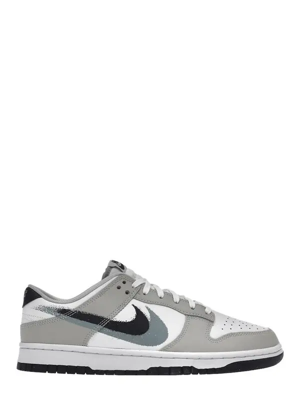 Nike Dunk Low Stencil Swoosh Sneakers - White/light Stone/black