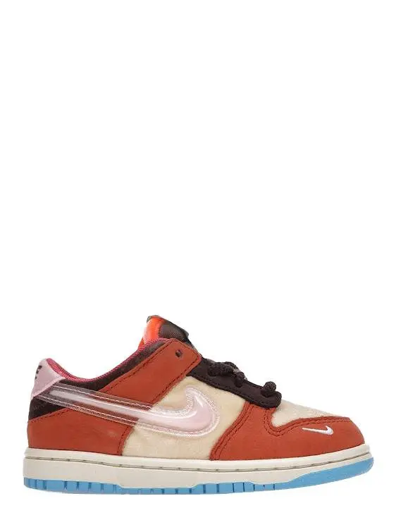 Nike Dunk Low Social Status Free Lunch Chocolate Milk Toddler Sneakers - Canvas/mid Soft Pink/burnt Brown