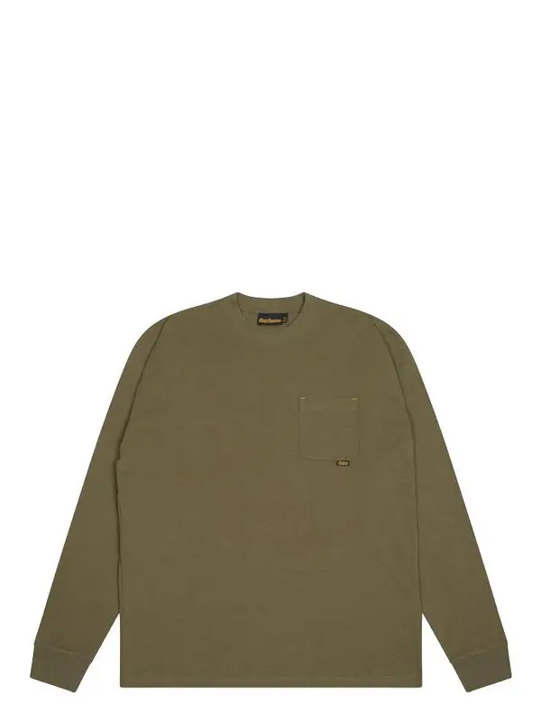 Drew House Basic Long Sleeve Pocket Tee Shirt - Midnight Olive