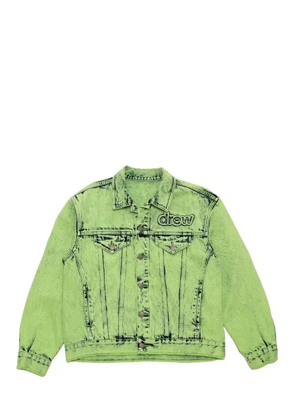 Drew House Oversized Trucker Jacket - Painted Lime