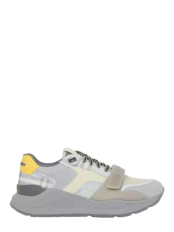 Burberry Ramsey Checkin Sneakers - Grey/yellow