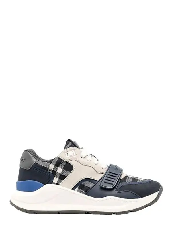 Burberry Ramsey Check Sneakers - Black/navy Blue/beige