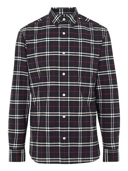Burberry Simpson Check Shirt - Navy Blue/white/red