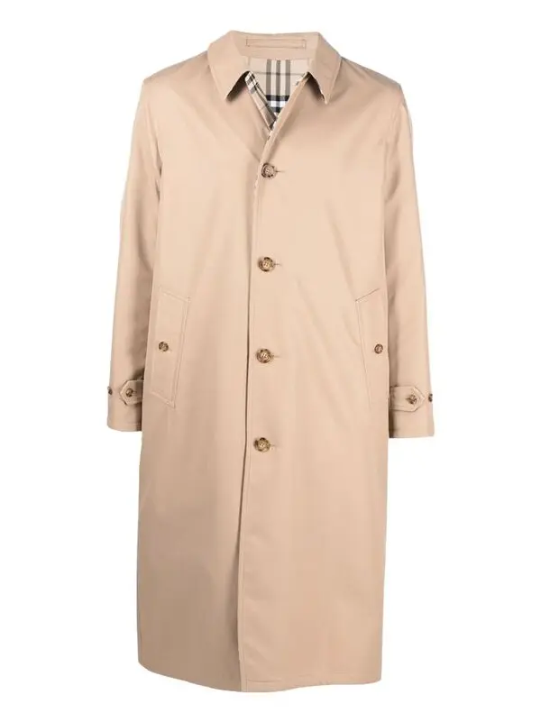 Burberry Reversible Long Coat - Check Beige