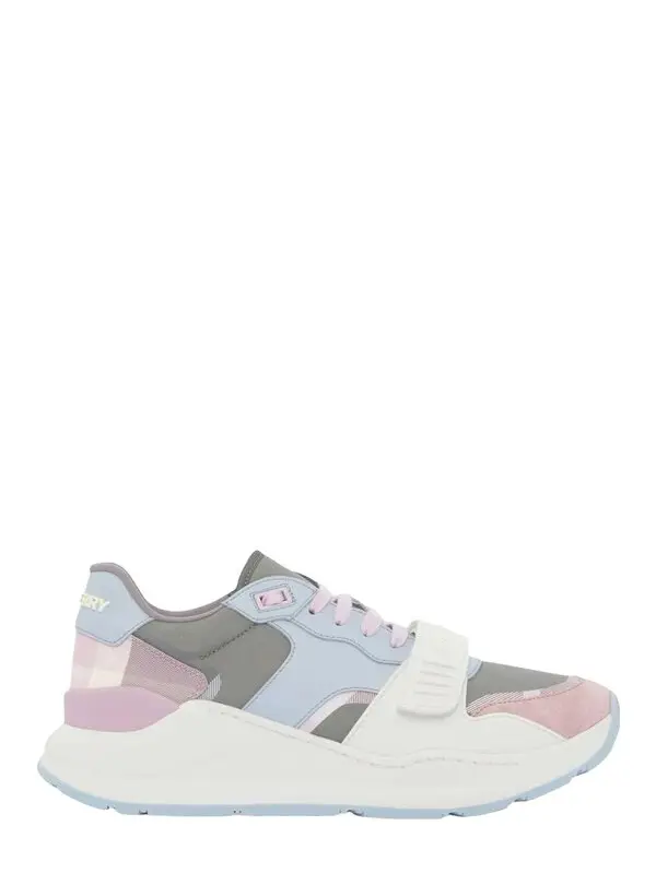 Burberry Ramsey Suede Sneakers - Light Blue/pink