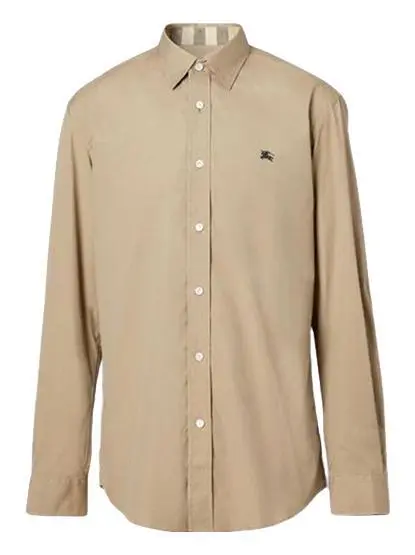 Burberry Stretch Cotton Poplin Ekd Shirt - Beige