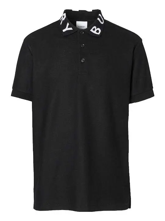 Burberry Ryland Collar Logo Polo Shirt - Black