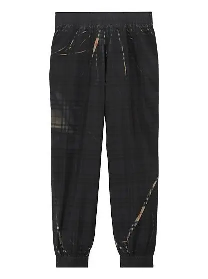 Burberry Sliced Check Jogging Pants - Black/archive Beige