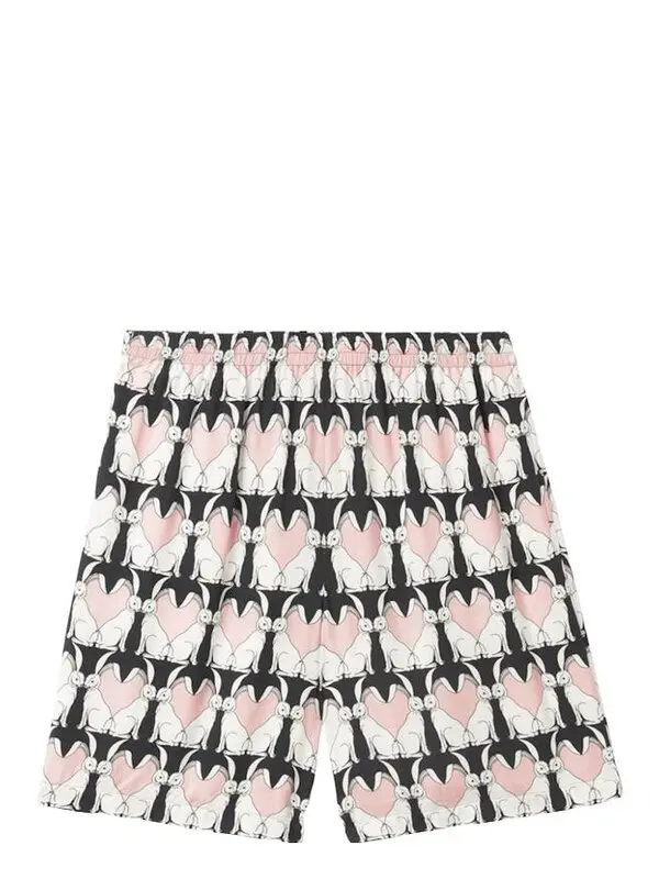 Burberry Rabbit-print Shorts - Black Pink