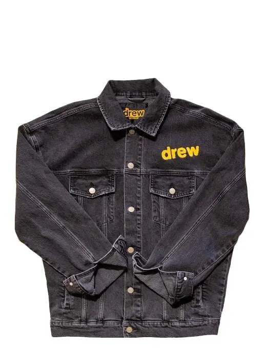 Drew House Chenille Mascot Patch Trucker Jacket - Black