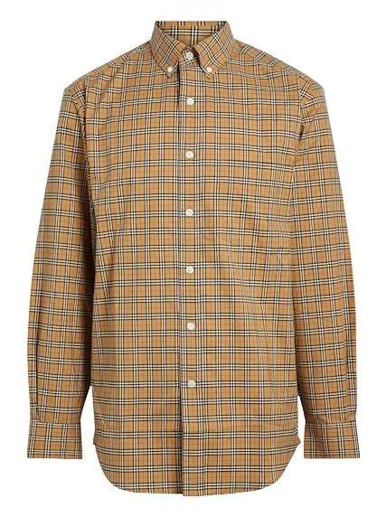 Burberry Small Scale Check Cotton Shirt - Archive Beige