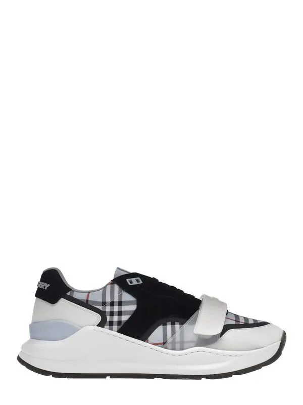Burberry Ramsey Haymarket Check Print Sneakers - Light Blue/white/black