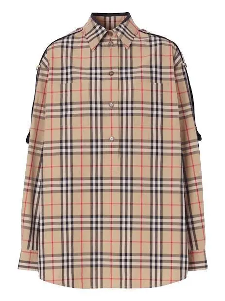 Burberry Oversized Check Shirt - Beige