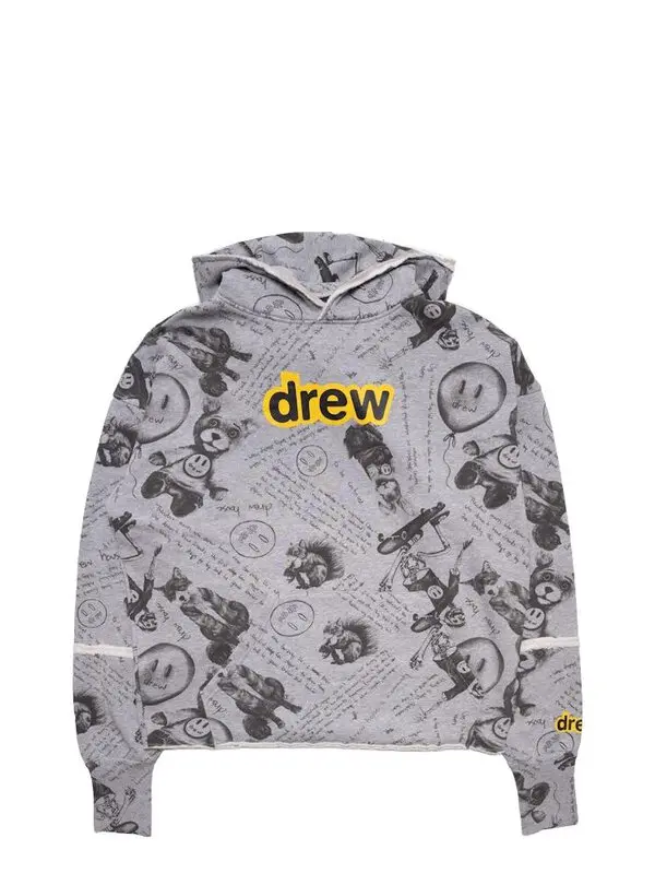 Drew House Secret Deconstructed Hoodie - Idears/heather Grey