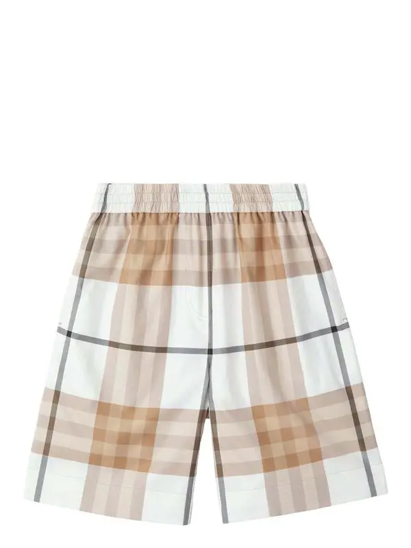 Burberry Check Print Shorts - White/beige