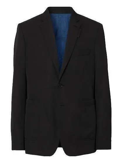 Burberry Slim-fit Wool-blend Blazer - Black Blue