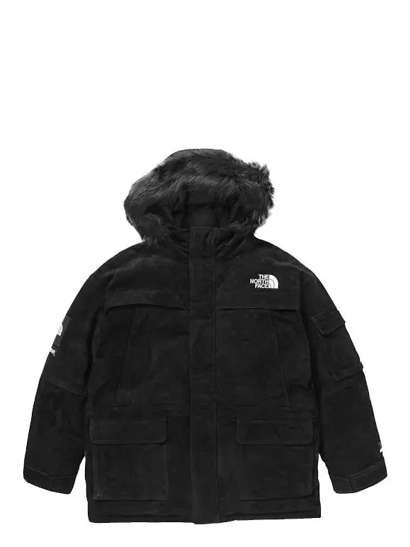 Supreme The North Face Suede Down Parka Jacket - Black