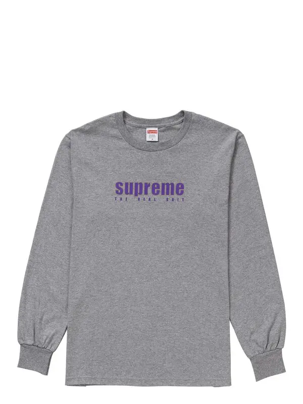 Supreme The Real Shit Long Sleeve Tee Shirt - Heather Grey