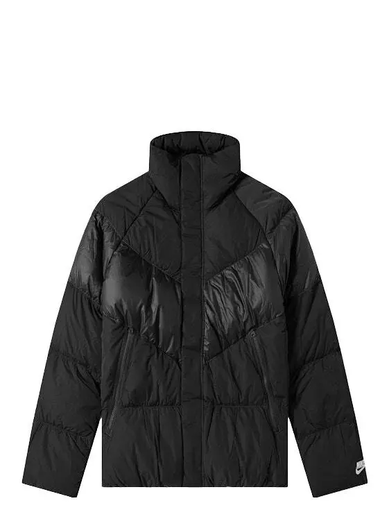 Nike Chevron Panel Puffer Down Jacket - Raven Black