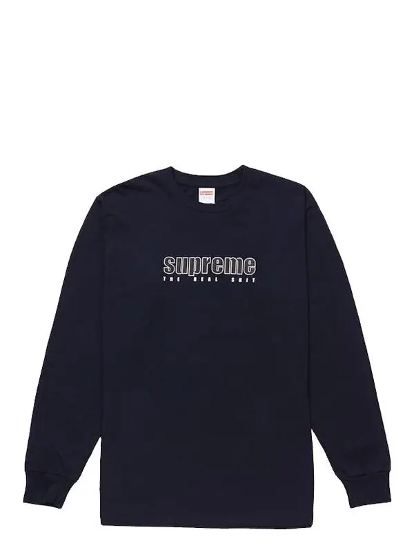 Supreme The Real Shit Long Sleeve Tee Shirt - Navy Blue