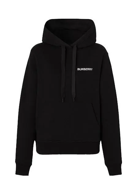 Burberry Tb Monogram Logo-embroidered Hoodie - Black