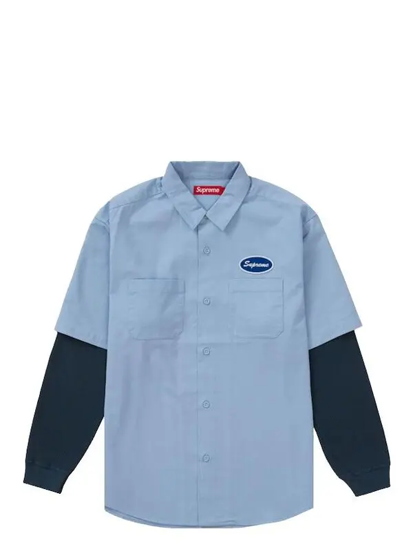 Supreme Thermal Sleeve Work Shirt - Light Blue