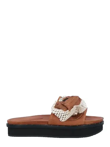 IXOS Leather Slide Sandals - Brown