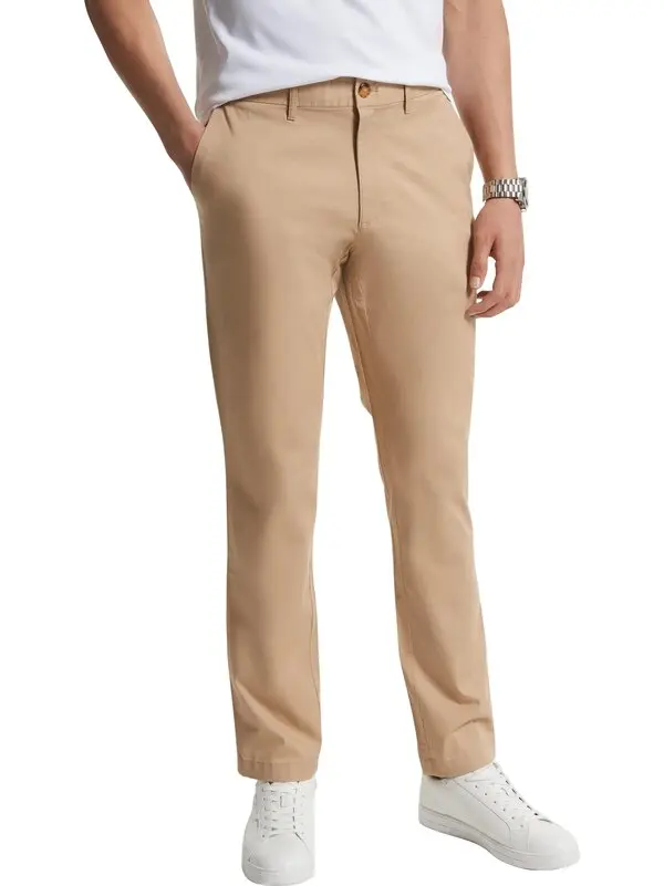 Michael Kors Slim-fit Cotton Blend Chino Pants - Natural